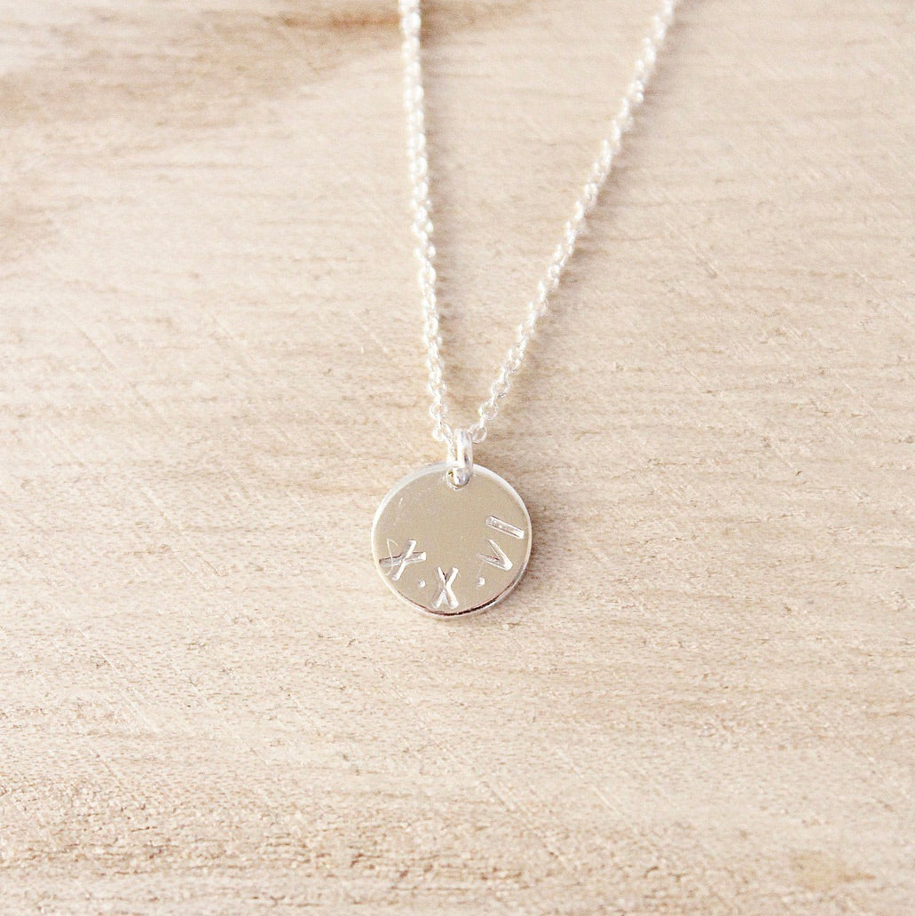 Roman Numeral Disc Necklace Gold Or Silver Shop Callie Jewelry roman-numeral-disc-necklace-gold-or-silver-shop-callie-jewelry